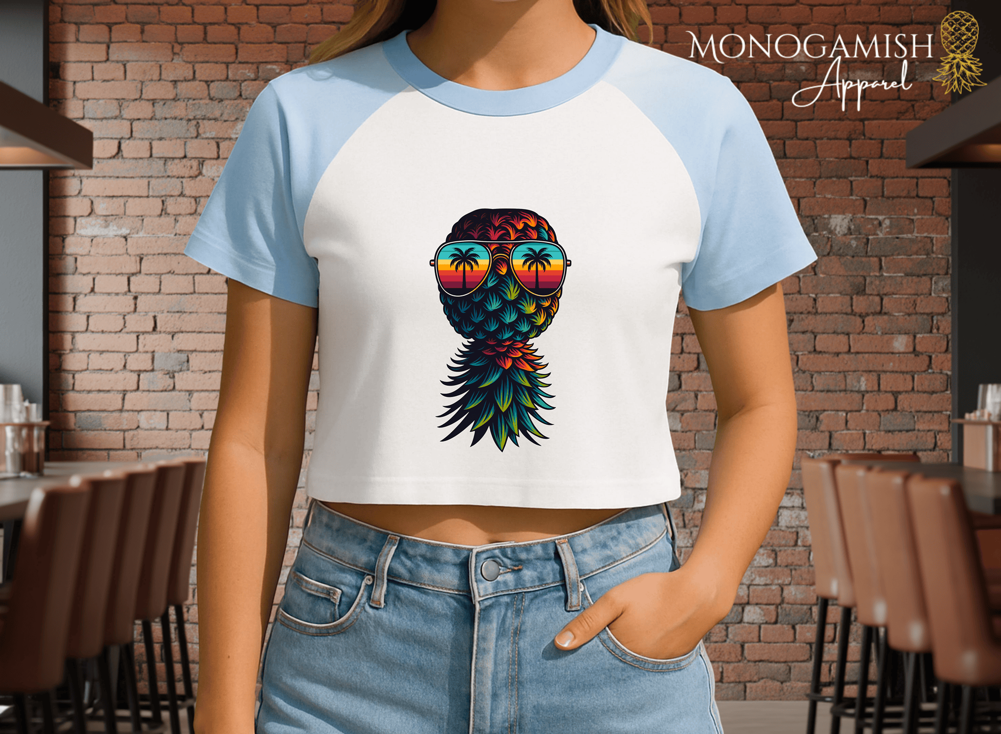 Tropicool Pineapple Crop Tee – Monogamish Apparel