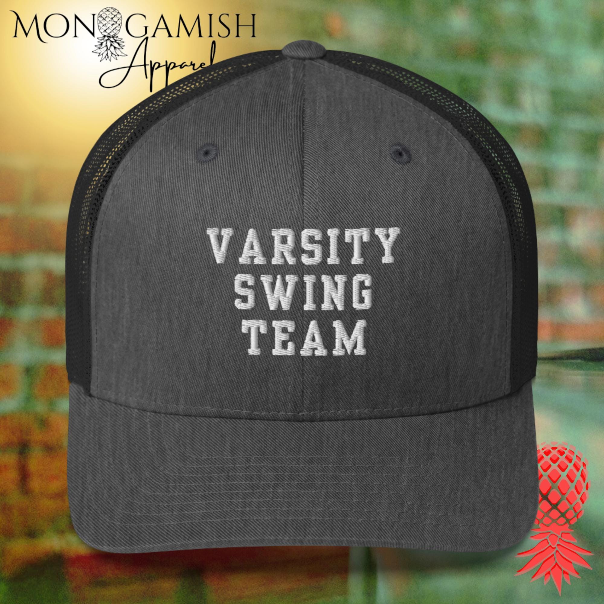 Varsity Swing Team Embroidered Trucker Hat – Monogamish Apparel