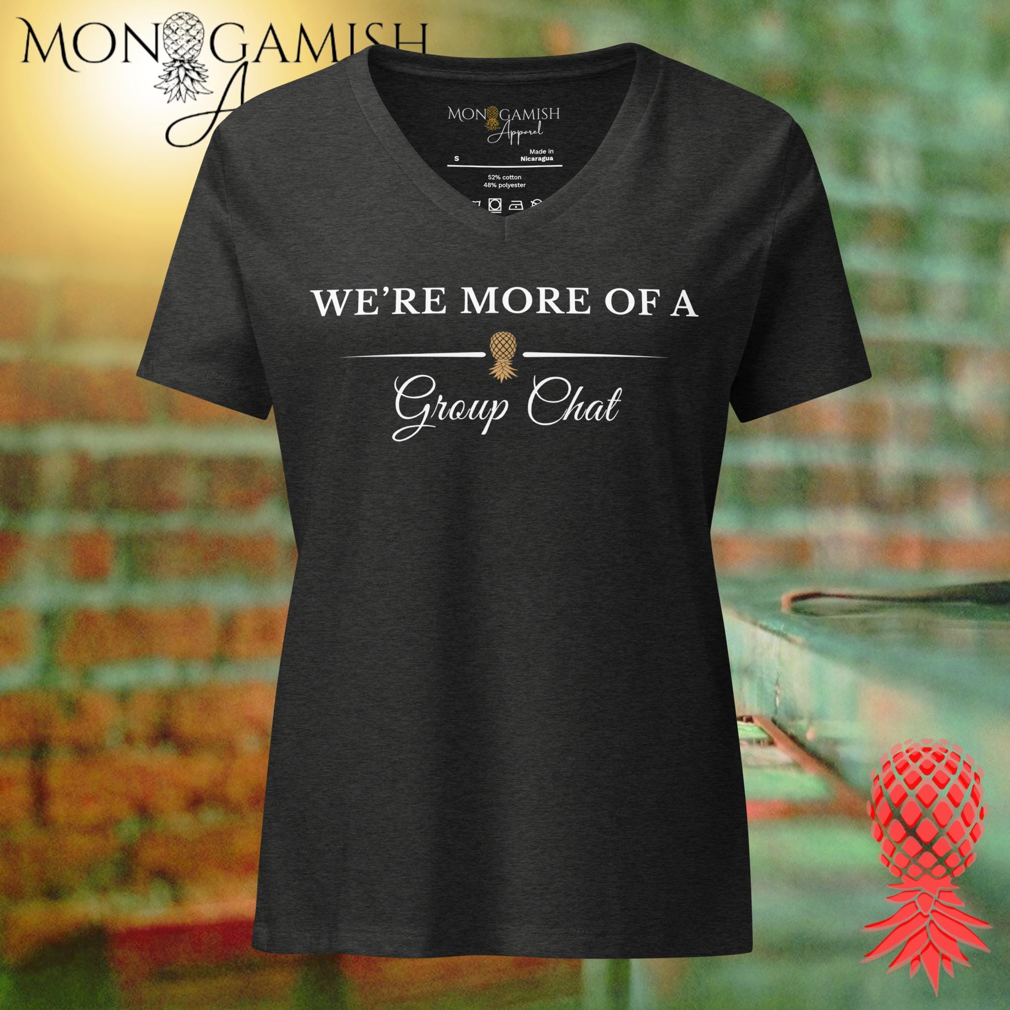 More of a Group Chat Relaxed V-Neck – Monogamish Apparel